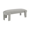 LHYY Stylish Upholstered Bench Taupe Velvet Fabric Foam Cushioned Seat ...