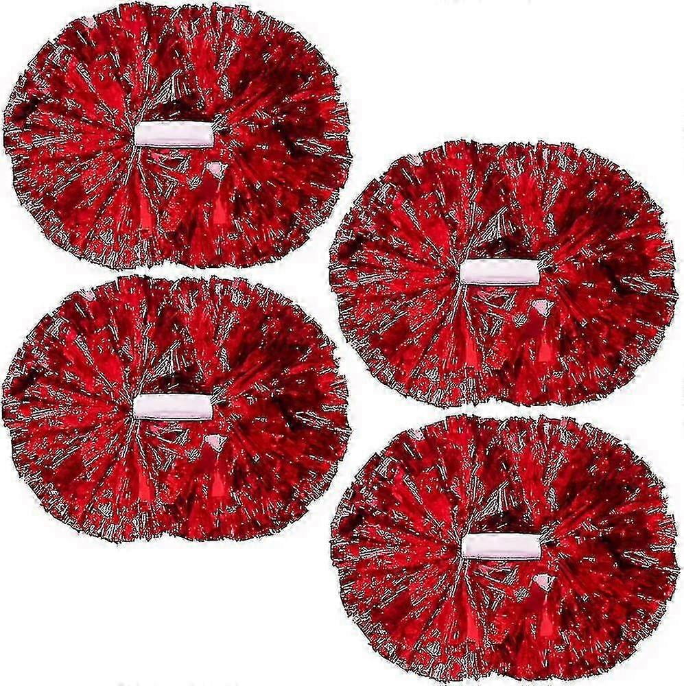 Paquete de 4 pompones para animadoras, pompones metálicos para ...