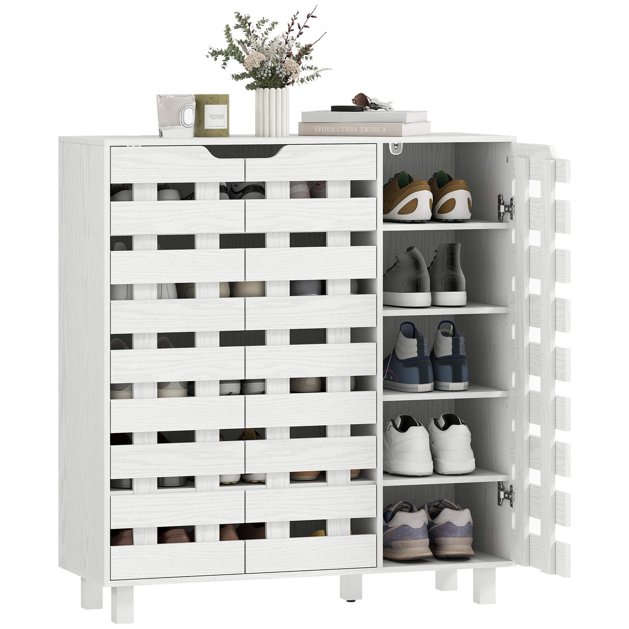 Click here for Homcom Shoe Cabinet  Shoe Storage Cabinet For 20 P... prices