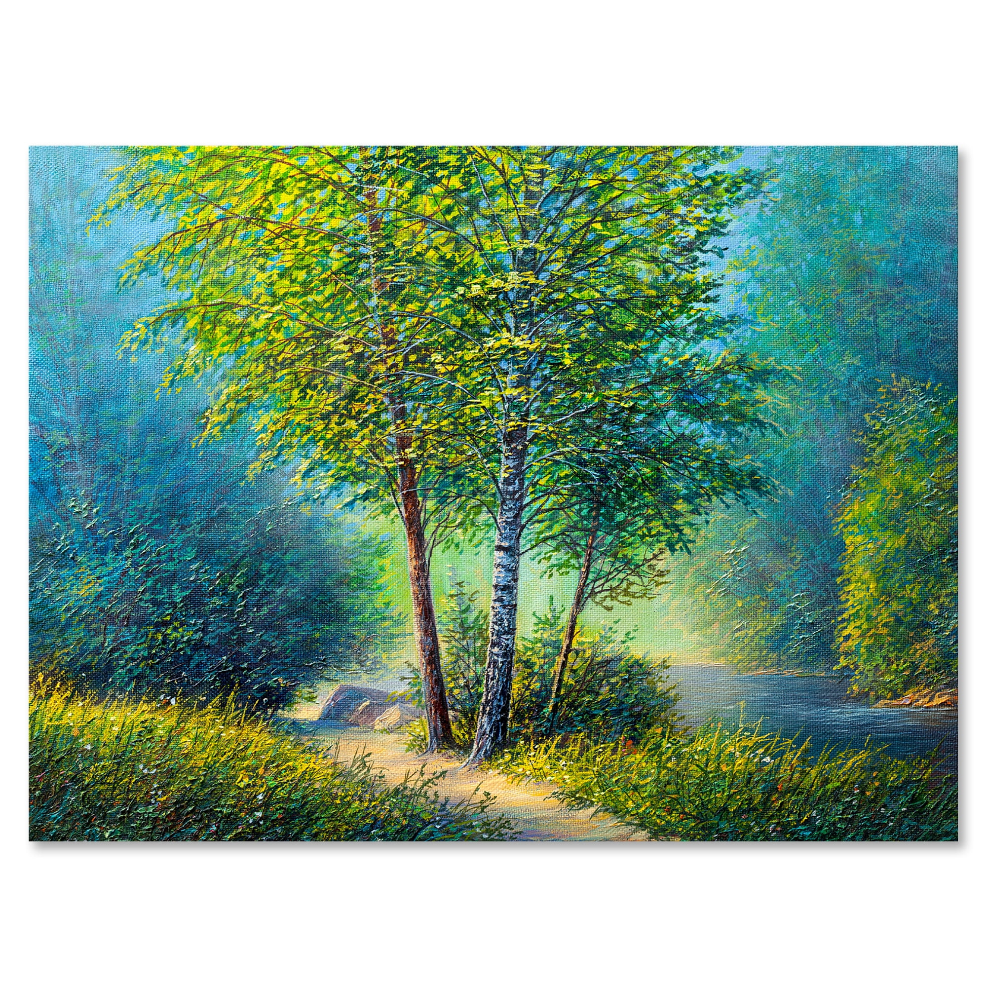 Three Canvas Tree Paintings