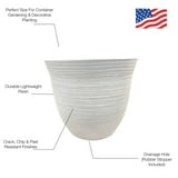 Terrence 19" Wide round Resin Planter Cement Color - Walmart.com
