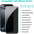[3 + 3 pieces set] iPhone 16 Pro screen protector, with camera lens ...