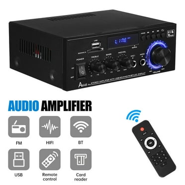 Sunbuck 2000W 2 Channel Bluetooth 5.0 Power Amplifier, Audio Receiver with FM and AUX for Home ...