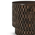 Pemberly Row 25" Textured Round Mango Wood End Table in Brown - Walmart.com