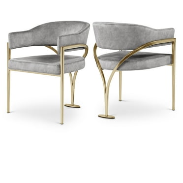 Meridian Furniture Summer Cognac Velvet Dining Arm Chair (Set of 2 ...