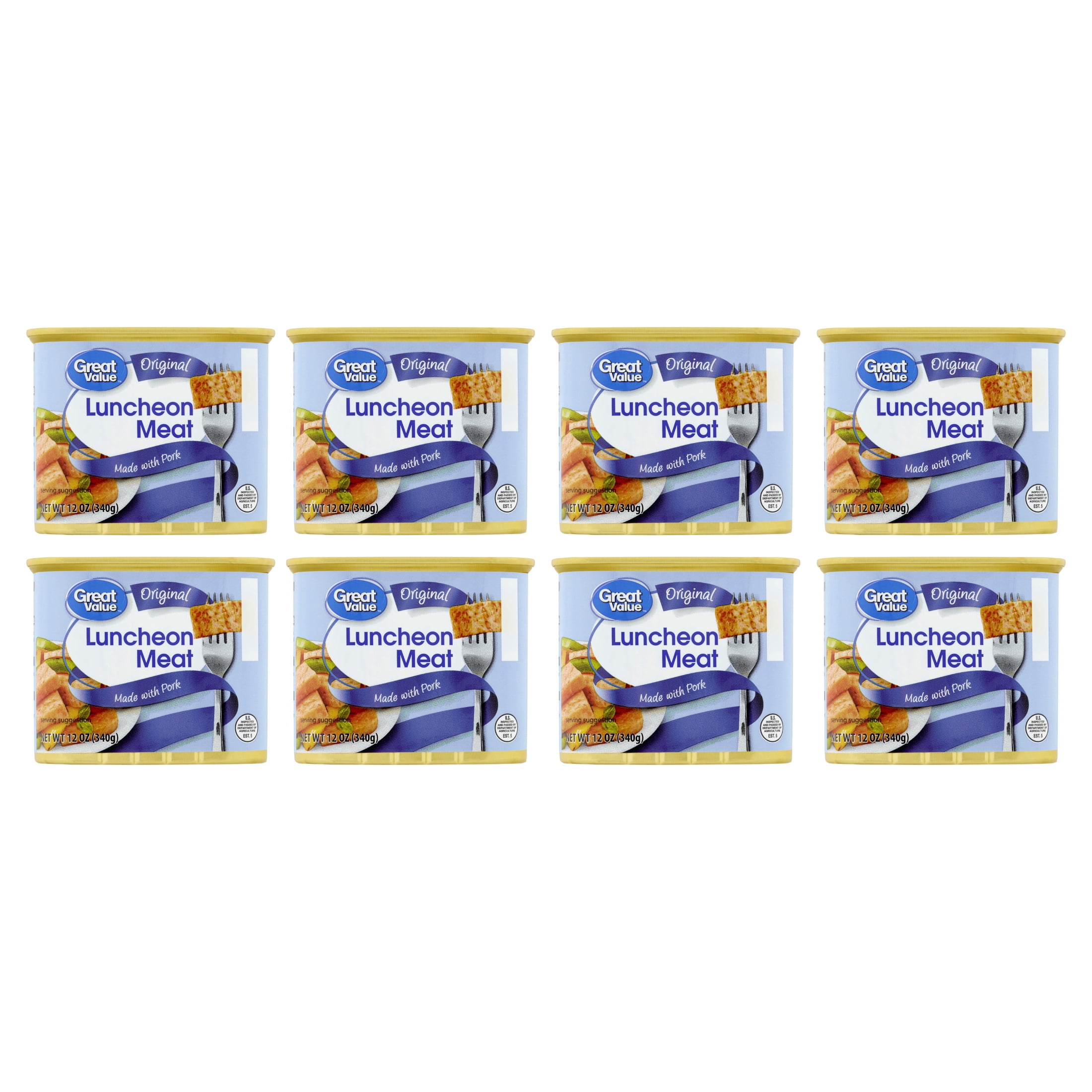 (8 pack) Great Value Original Luncheon Meat, 12 oz Can - Walmart.com