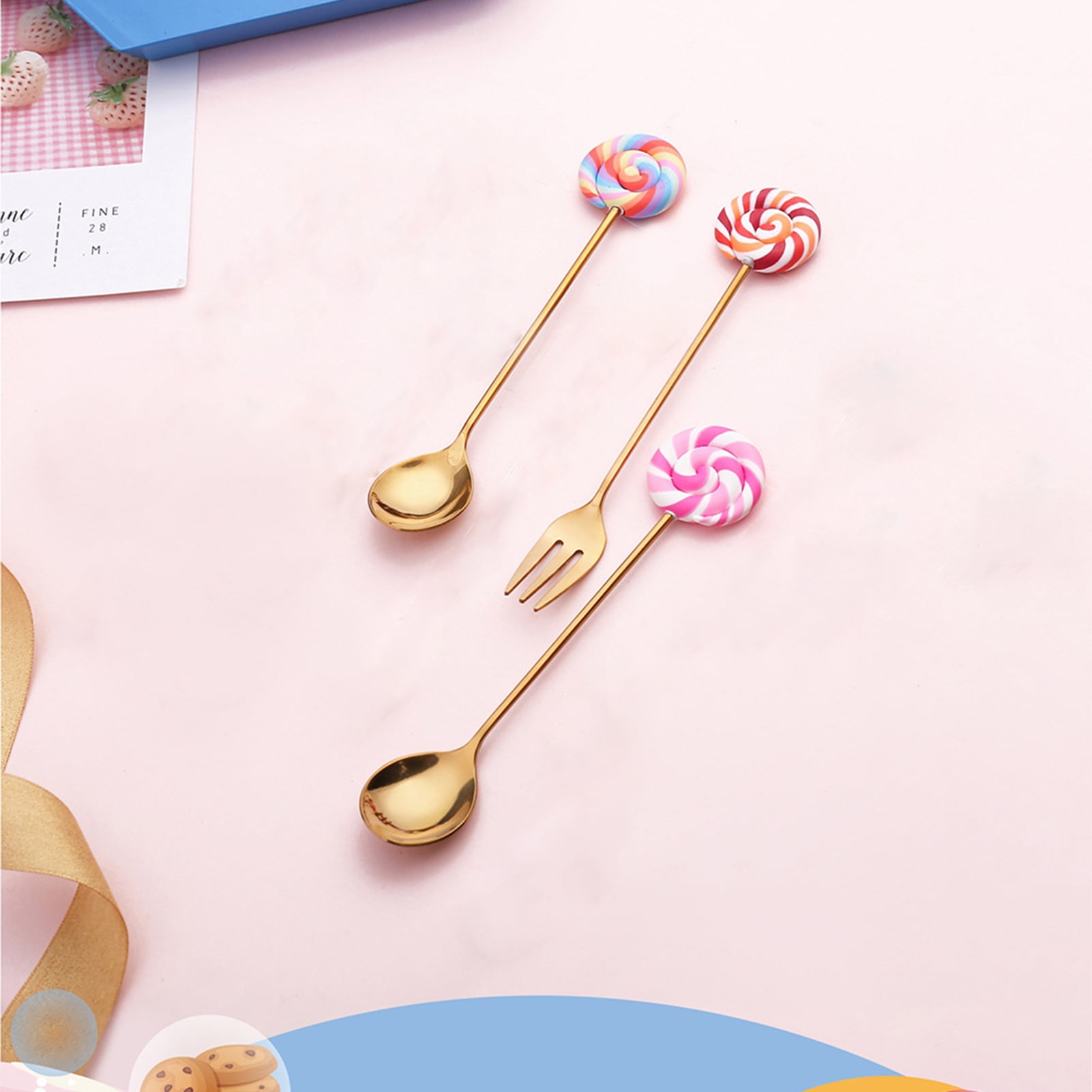Cheers Lollipop Pattern Stainless Steel Coffee Tea Cake Fruit Spoon ...