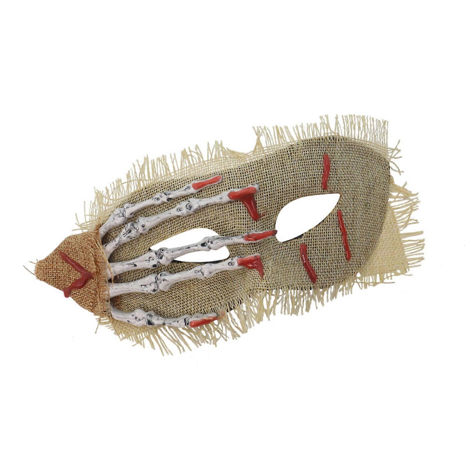 Realistic Bloodstain Skull Hand Half Face Mask For Halloween Costume ...