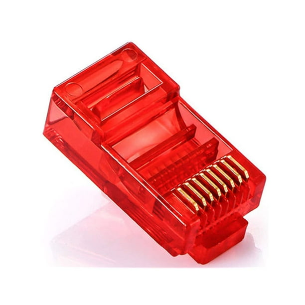 RJ45 CAT5 CAT5E CAT6 Connector 8P8C UTP Gold Plated Ethernet Crystal ...