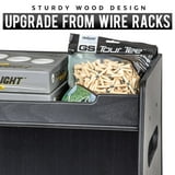 GoSports Premium Wooden Sports Equipment Organizer with Storage Hooks ...