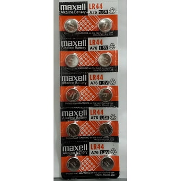 Maxell LR44 A76 Alkaline Button Battery 1.5V, 10 Pack, Calculators ...