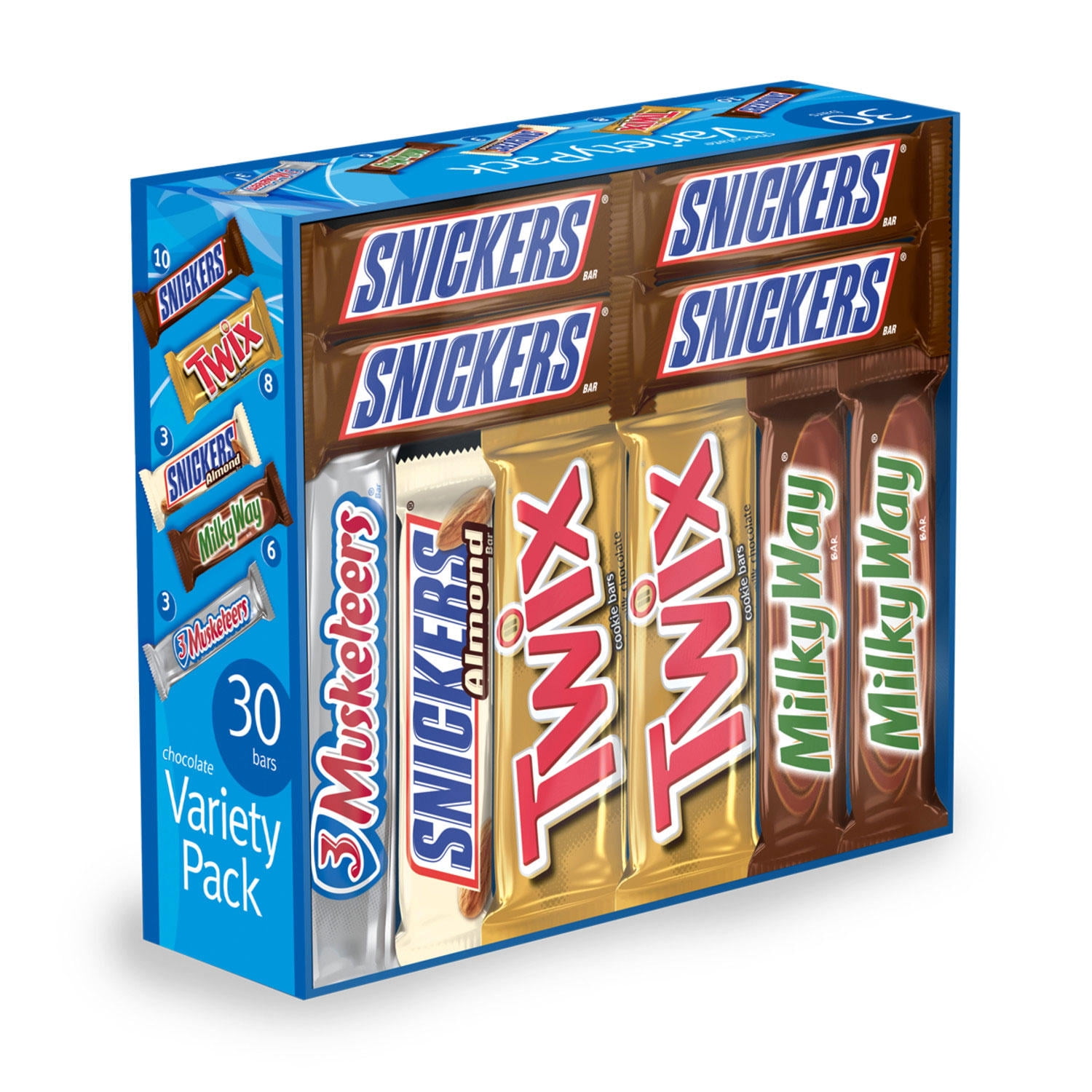 Snickers, Twix and More Assorted Chocolate Candy Bars Bulk Variety Pack ...