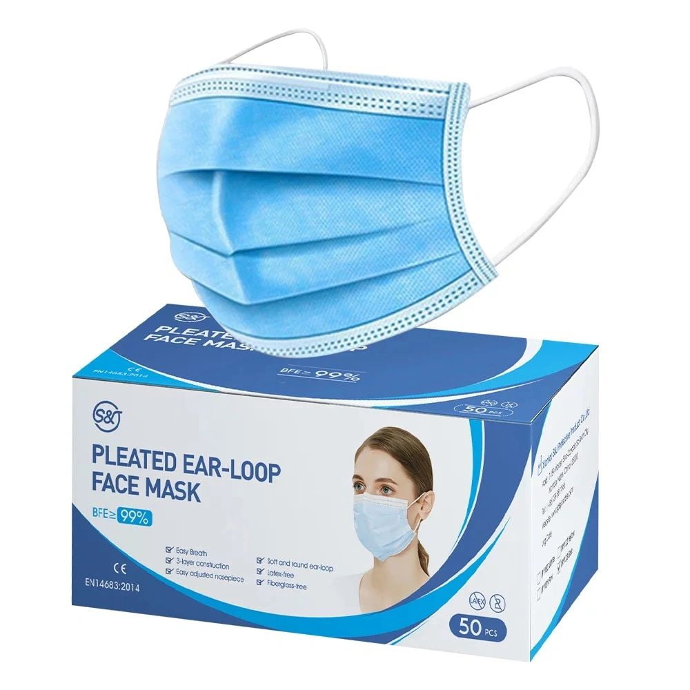 PCS S&J Medical Face Mask Disposable CE Certified(50pcs) - Walmart.com