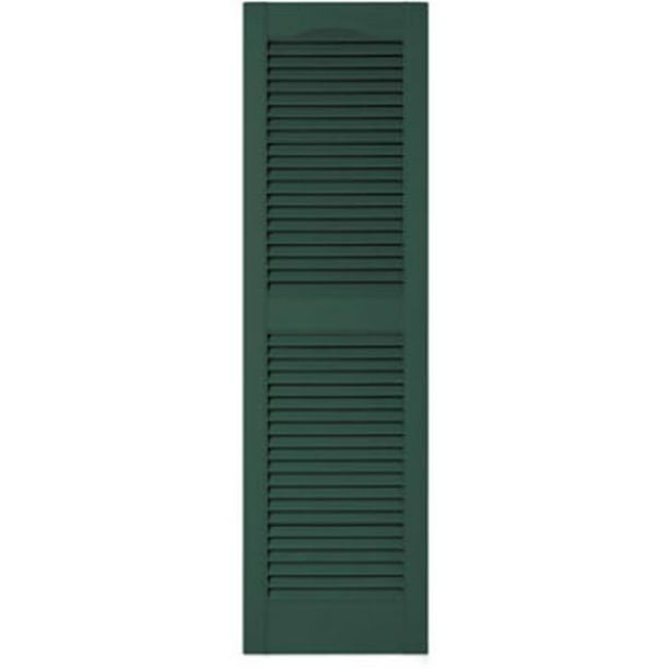 Builders Edge 010140052028 15 x 52 in. Green Vinyl Louvered Shutter ...