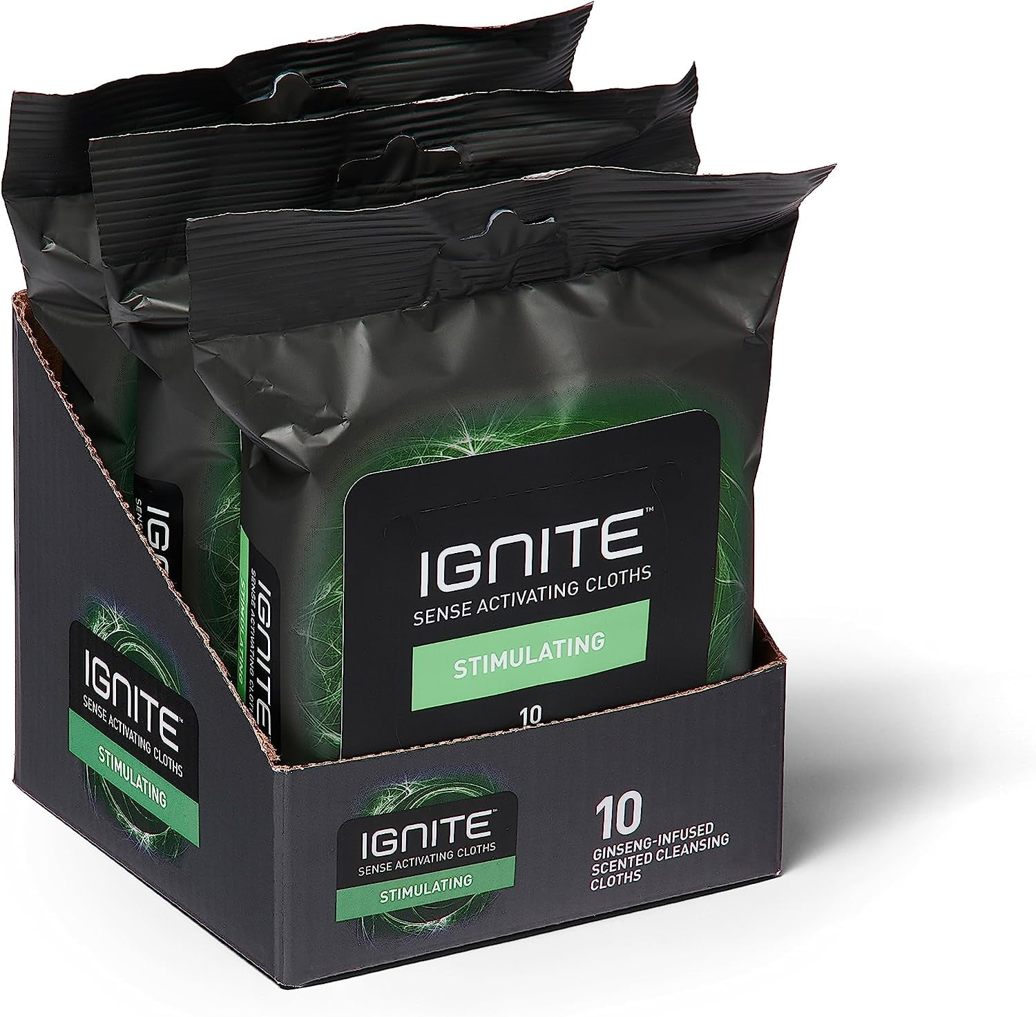 Ignite Mens Body Wet Wipes, Extra Thick Shower Wipes, Stimulating Scent ...