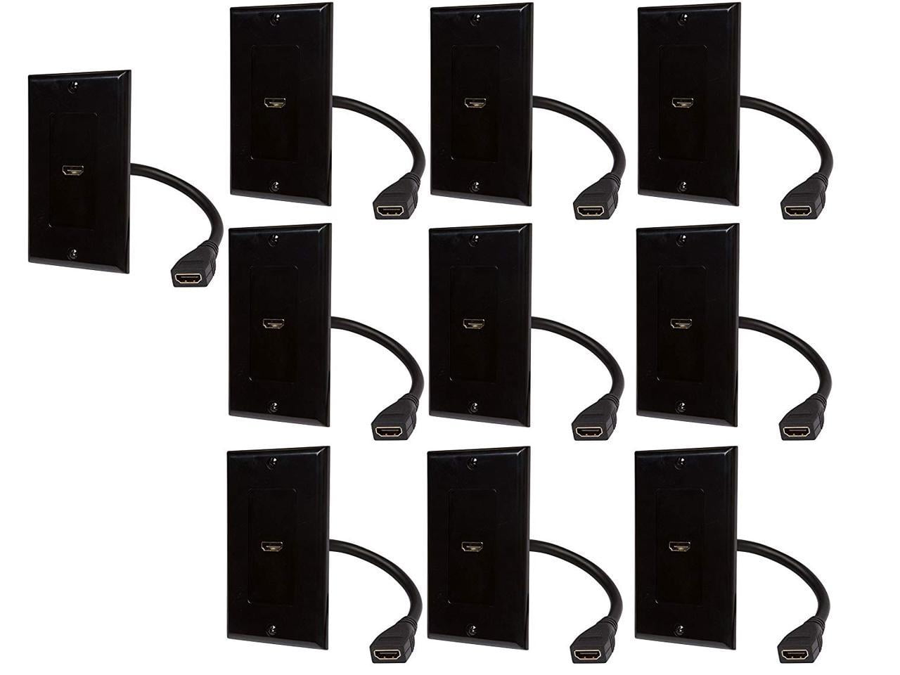 Buyer's Point HDMI Wall Plate with 6-Inch Pigtail Built-In Flexible Hi ...