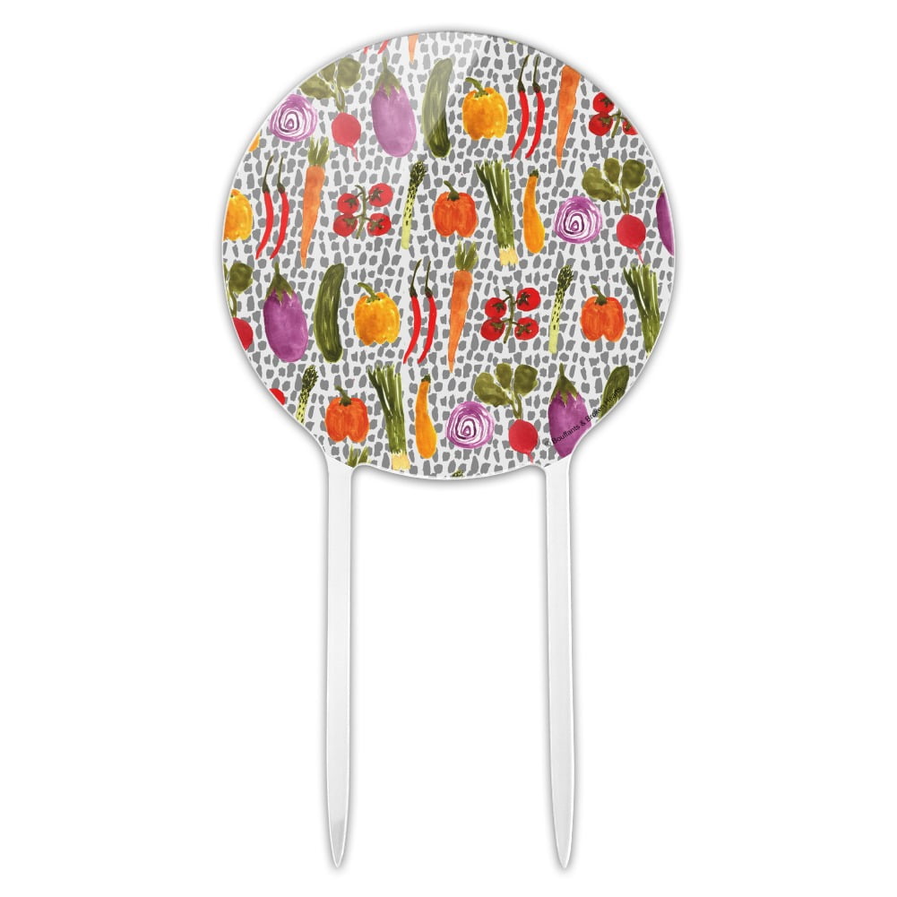 Acrylic Veggin Veggies Vegetables Pattern Cake Topper Party Decoration ...