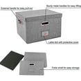 Durable Linen File Box with Handle & Lids, Document Organizer for ...