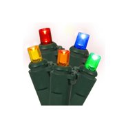 Set of 150 Red and Pure White LED Wide Angle Christmas Lights - Green ...