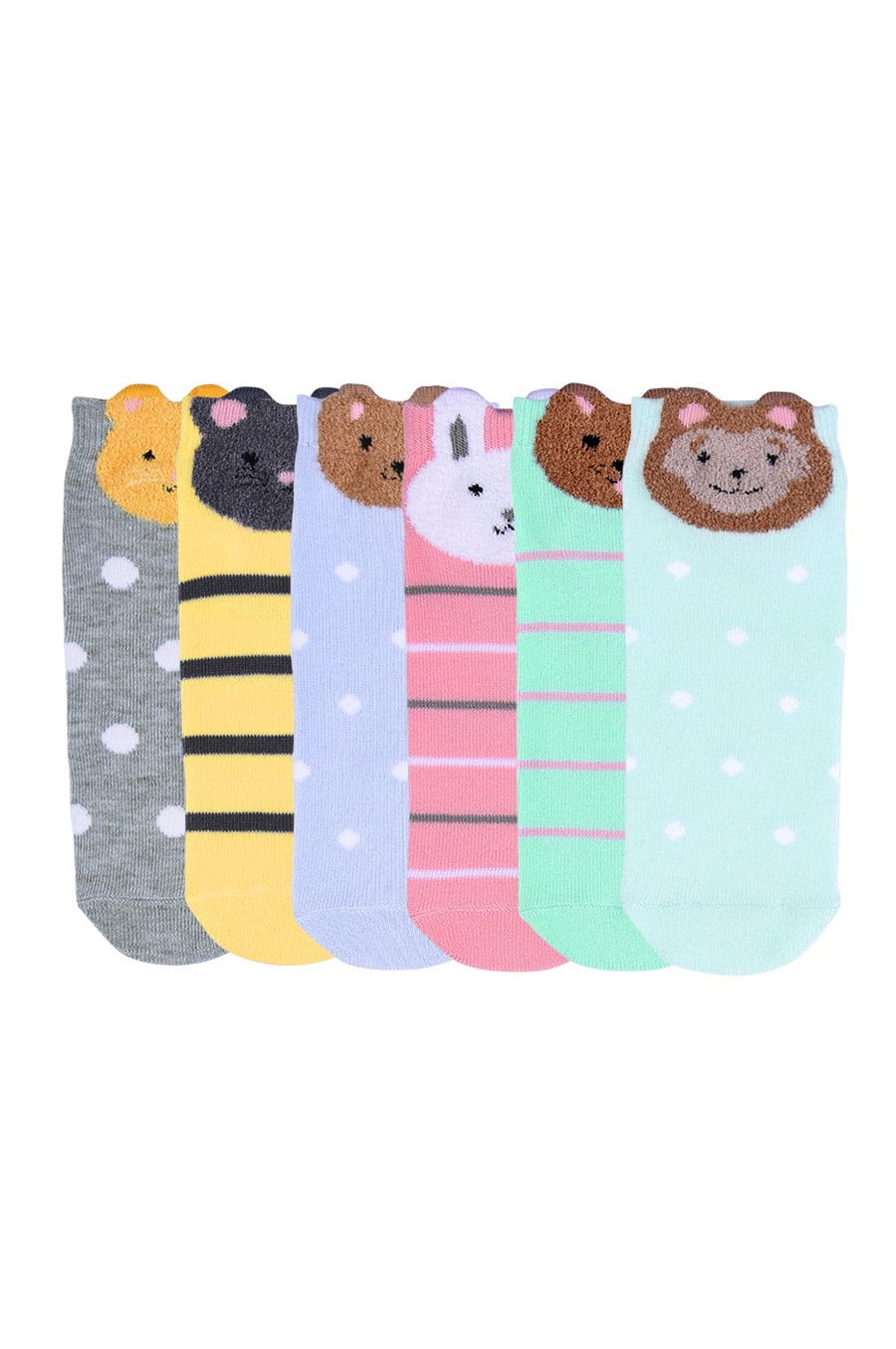 Women 6 Pairs of Picot Animal Printed Cute Anklet Socks - Walmart.com