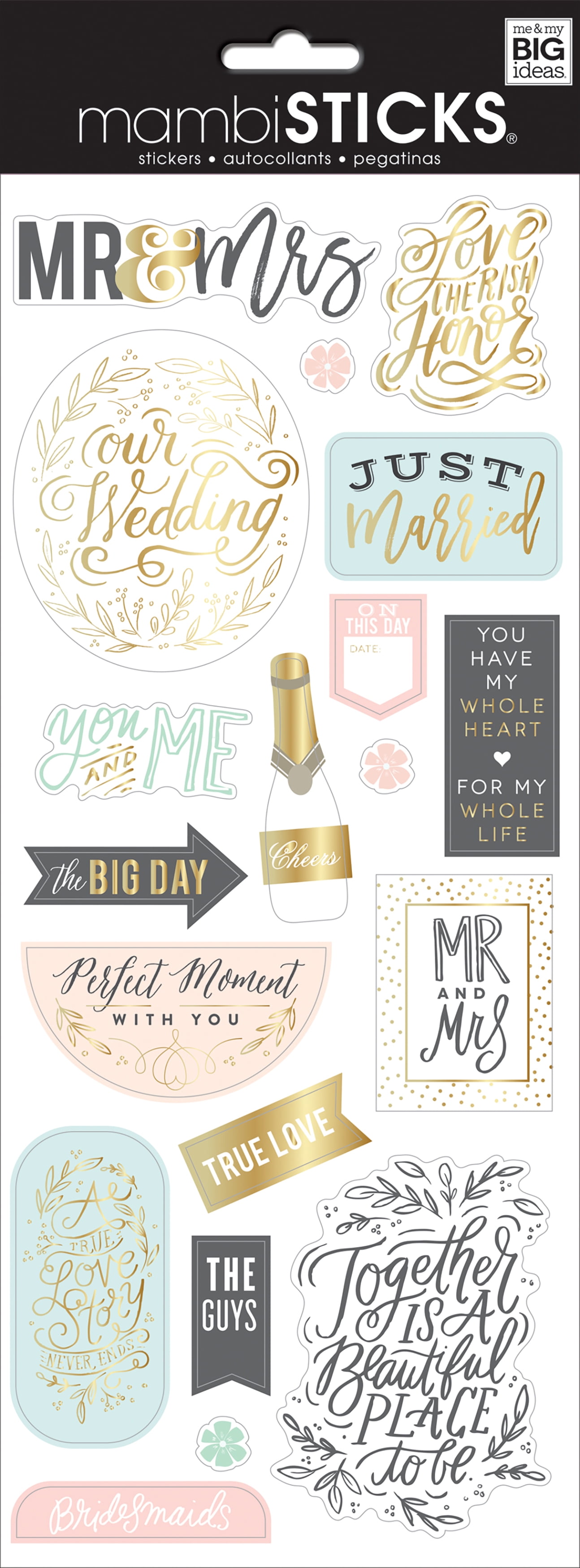Specialty Stickers-Mr. & Mrs. 12"X5" - Walmart.com