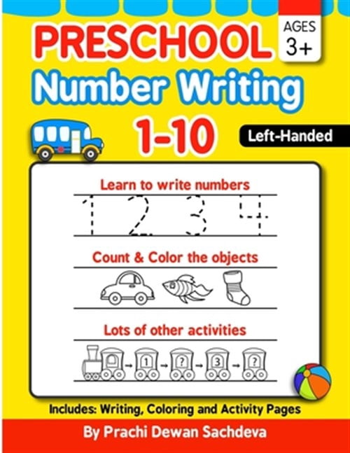 Pre-Owned Preschool Number Writing 1 - 10, Left handed kids, Ages 3 ...