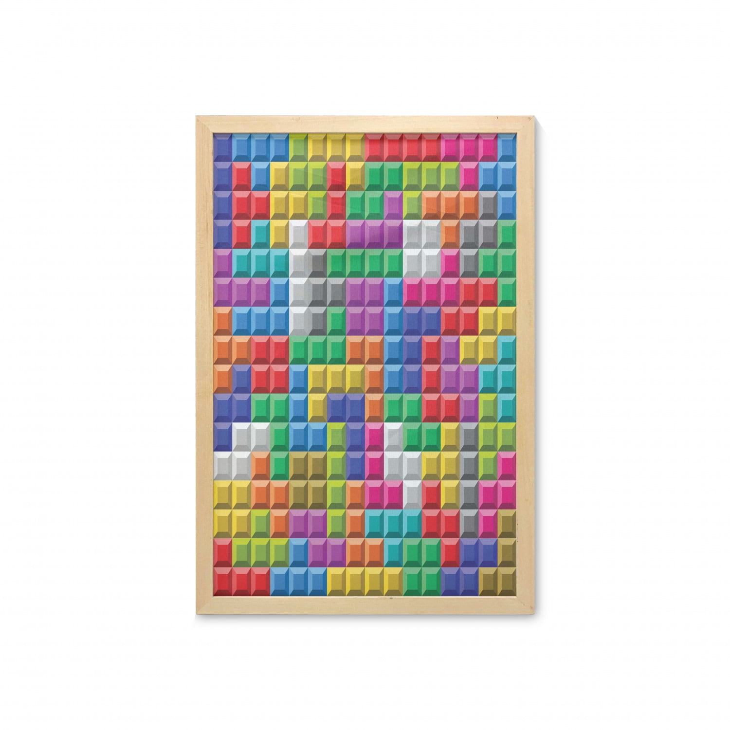 Video Games Wall Art with Frame, Colorful Retro Gaming Computer Brick ...