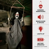 Haunted Hill Farm 15.7 in Animatronic Demon Woman on Swing with Lights ...