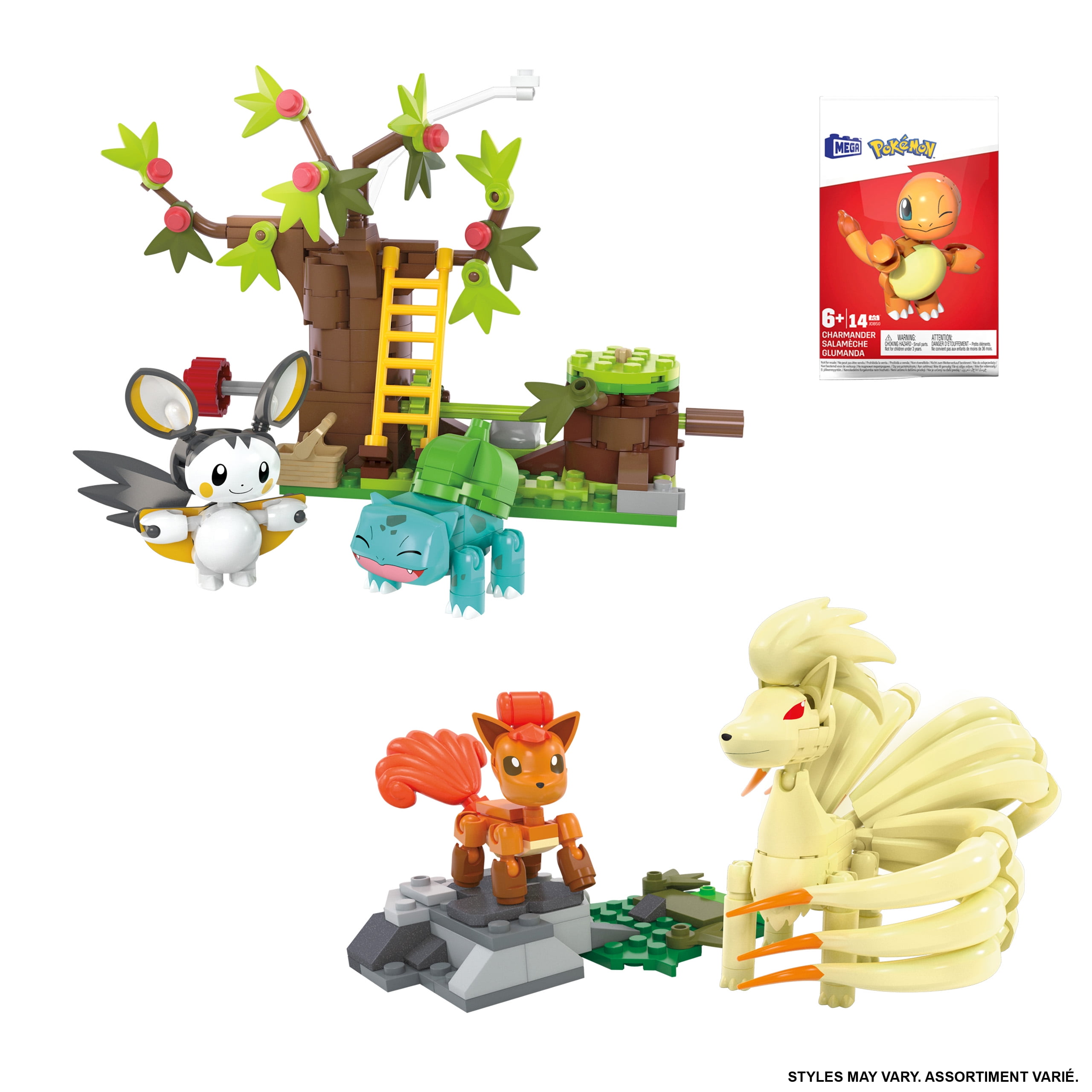 MEGA Pokémon Bundle - Vulpix Evolution Set (145 Pieces), Emolga and ...