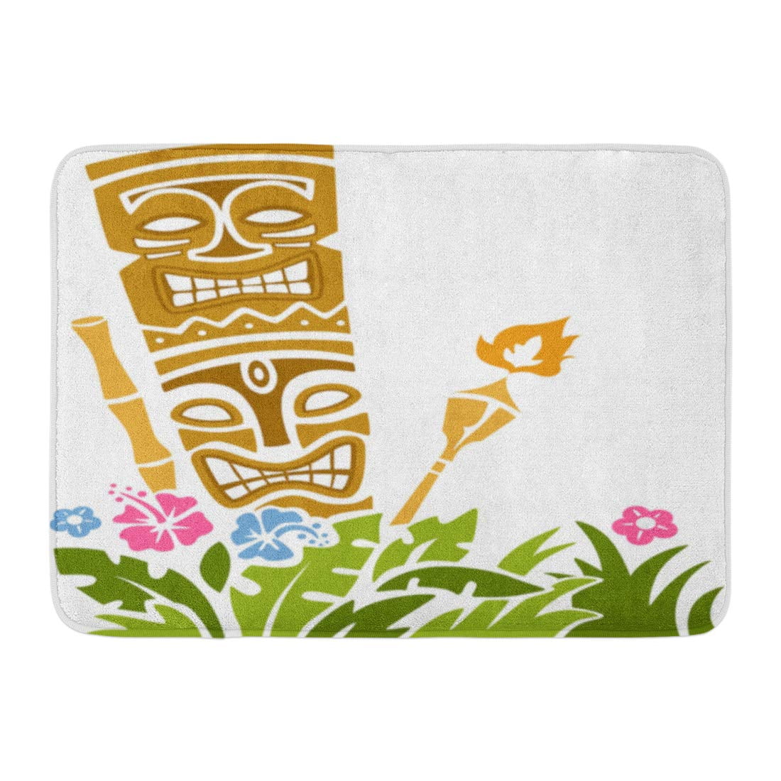 GODPOK Hawaiian Torch Colorful of Tiki Statue Stencil Party Clip Rug ...