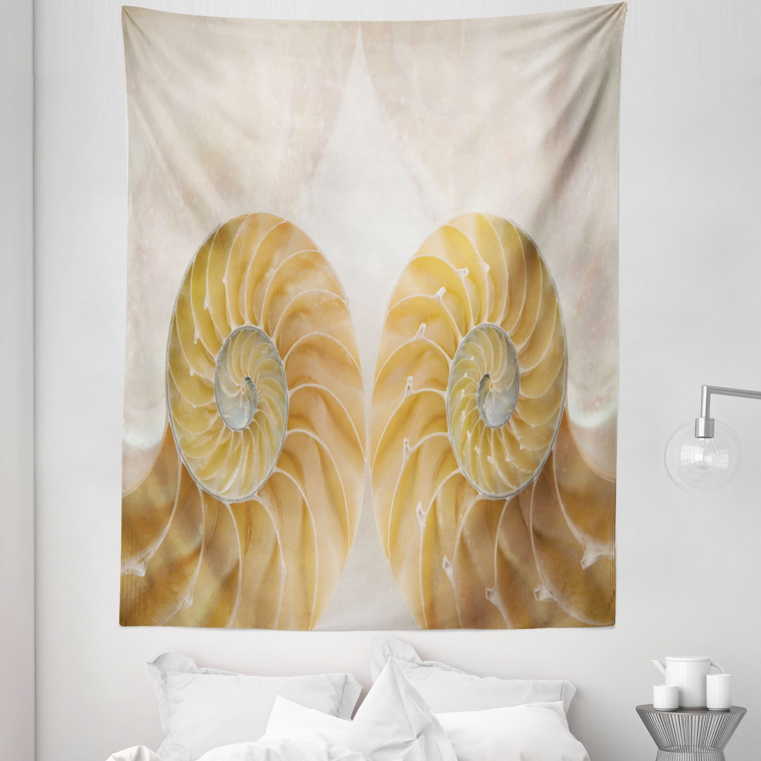 Geometric Tapestry, Close-up Inside out 2 Sides of Seashell Geometric ...