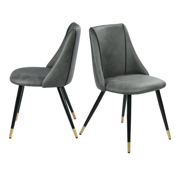 HOMY CASA Faux Leather Side Chair Set of 2, Dining Chairs for Kithchen ...