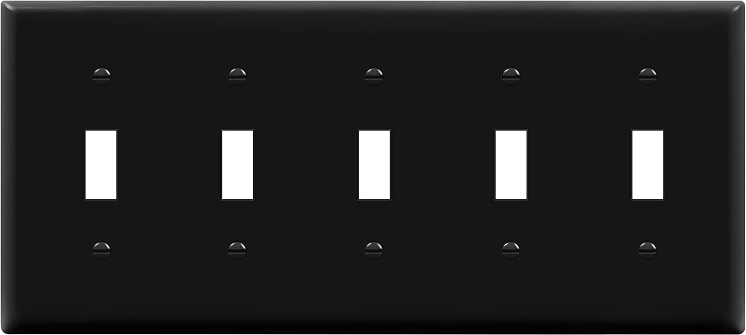 ENERLITES Five Gang Light Switch Wall Plate, Toggle Switch Plate, 5 ...
