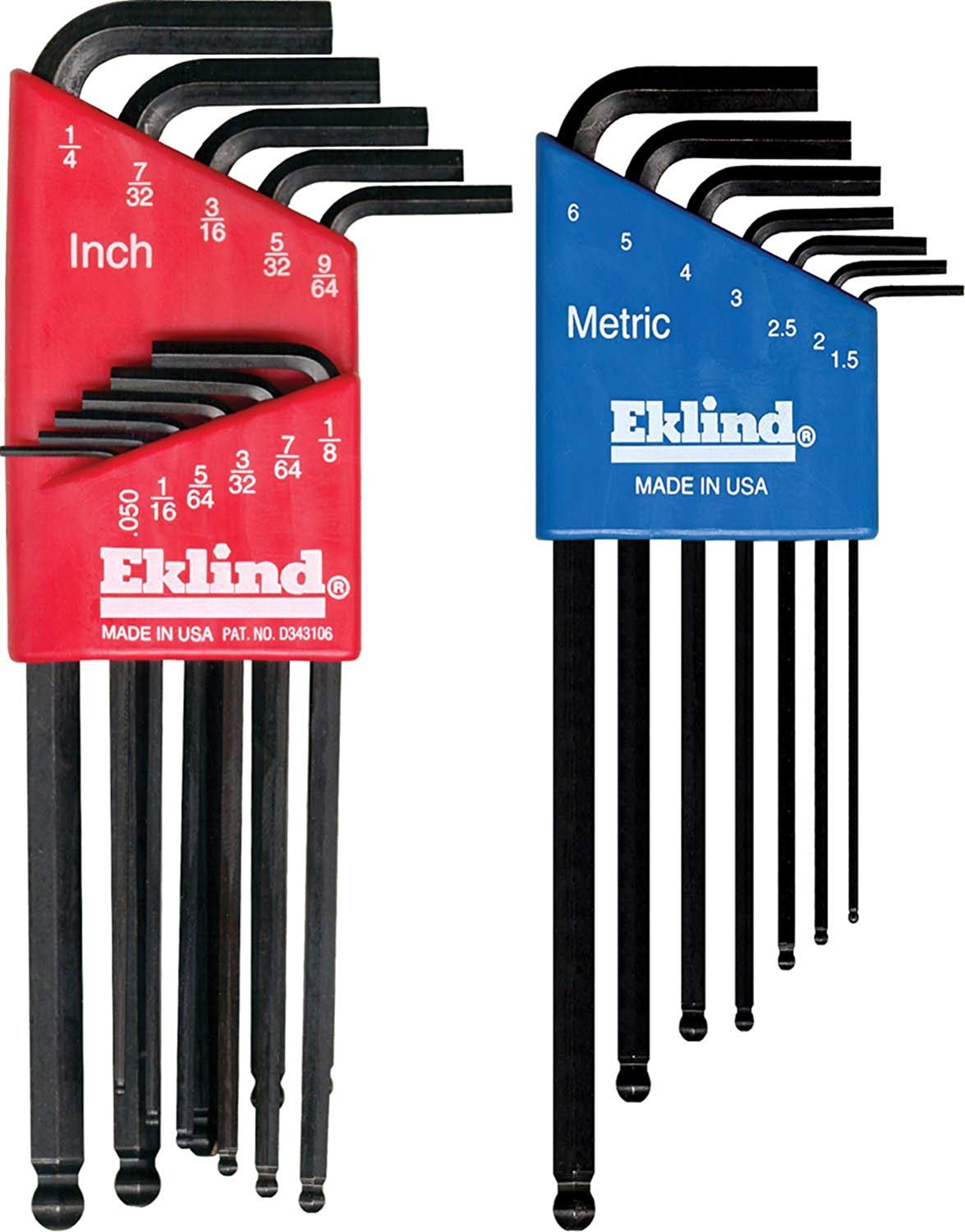 Eklind 13218 Metric & Standard 18pc Ball Hex Key Set - Long - Walmart.com
