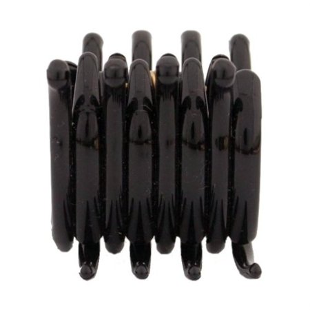 Caravan Medium Tubular Hair Claw Covers The Spring In Black With ...