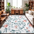 Area Rug 5x7ft Red Fruit Leaves Washable Area Rugs for Living Room Blue ...