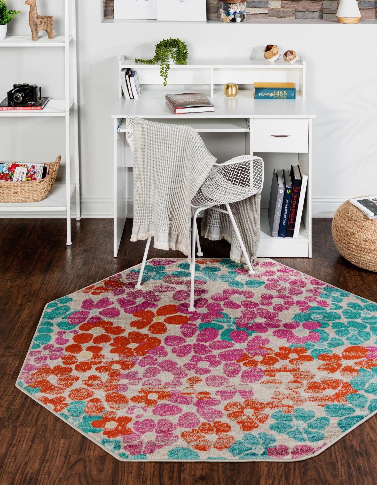 Rugs.com Azalea Collection Rug – 5 Ft Octagon Multi Medium Rug Perfect ...