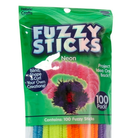 Kids Craft 100pk Fuzzy Sticks, Neon - Walmart.com