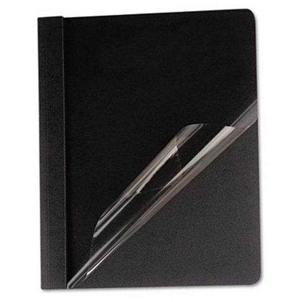 Clear Front Report Cover Tang Fasteners Letter Size Black 25/Box ...