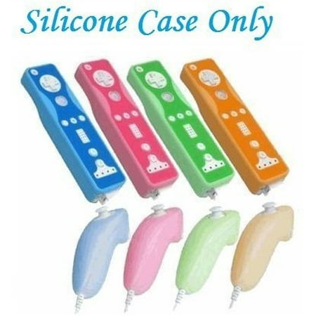 4x Nintendo Wii Remote Controller & Nunchuk 2 Tone Protective Silicon ...