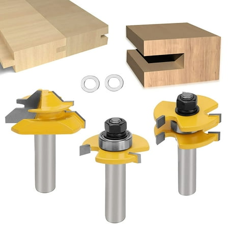 Tongue and Groove Router Bit Tool Set, 45 Degree Lock Miter Router Bit ...