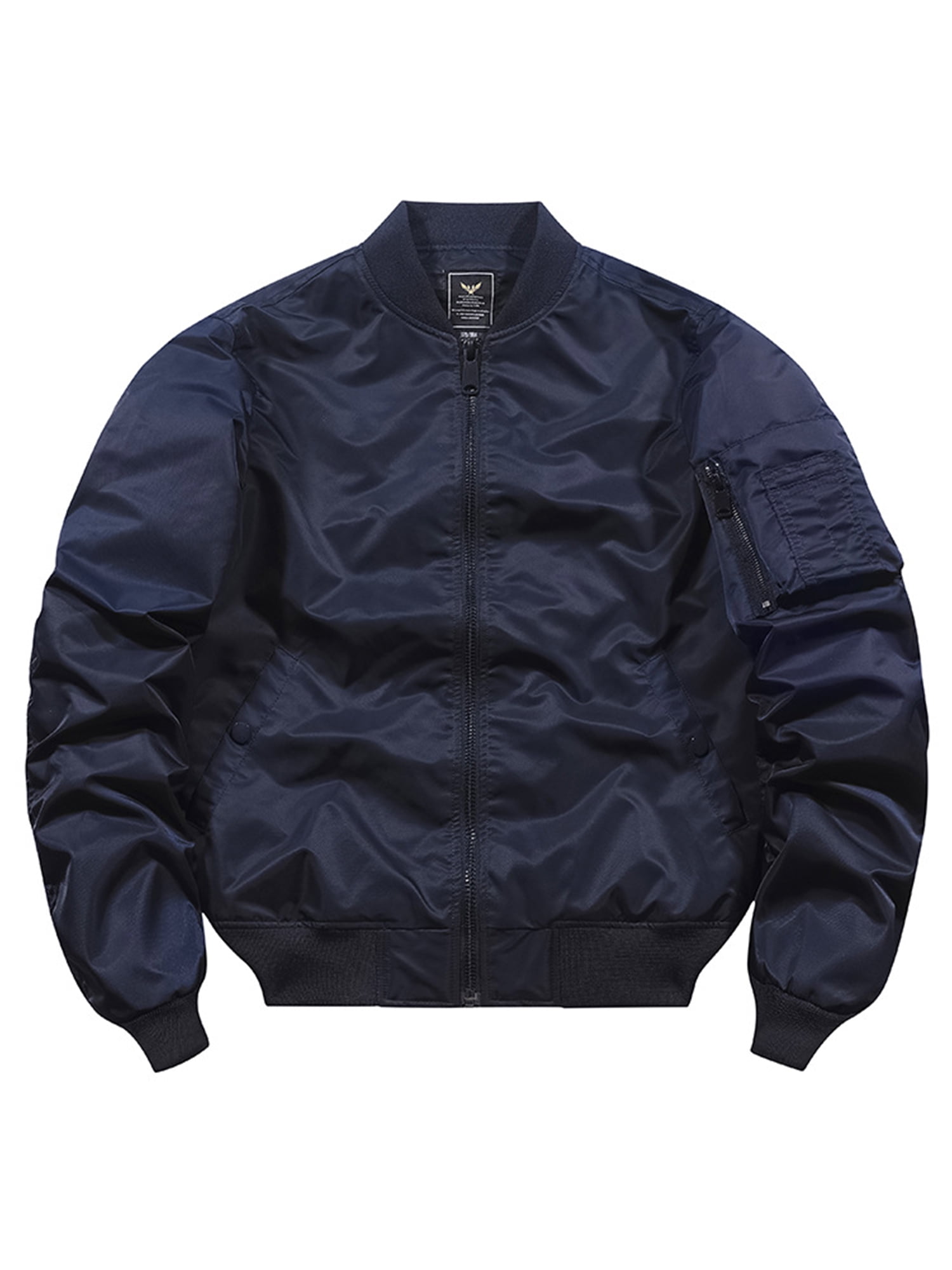 Frontwalk Men Casual Windproof Windbreaker Solid Color Lightweight ...