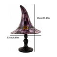2026 Halloween Witch Hat Lamp,Stained Glass Resin Wizard Hat Light ...