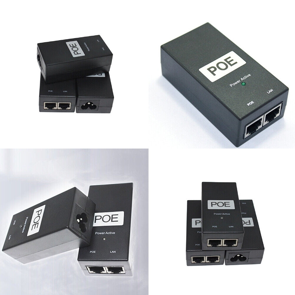 US POE Injector 48V 30W PowerOver Ethernet Adapter IP Phone Camera IEEE ...