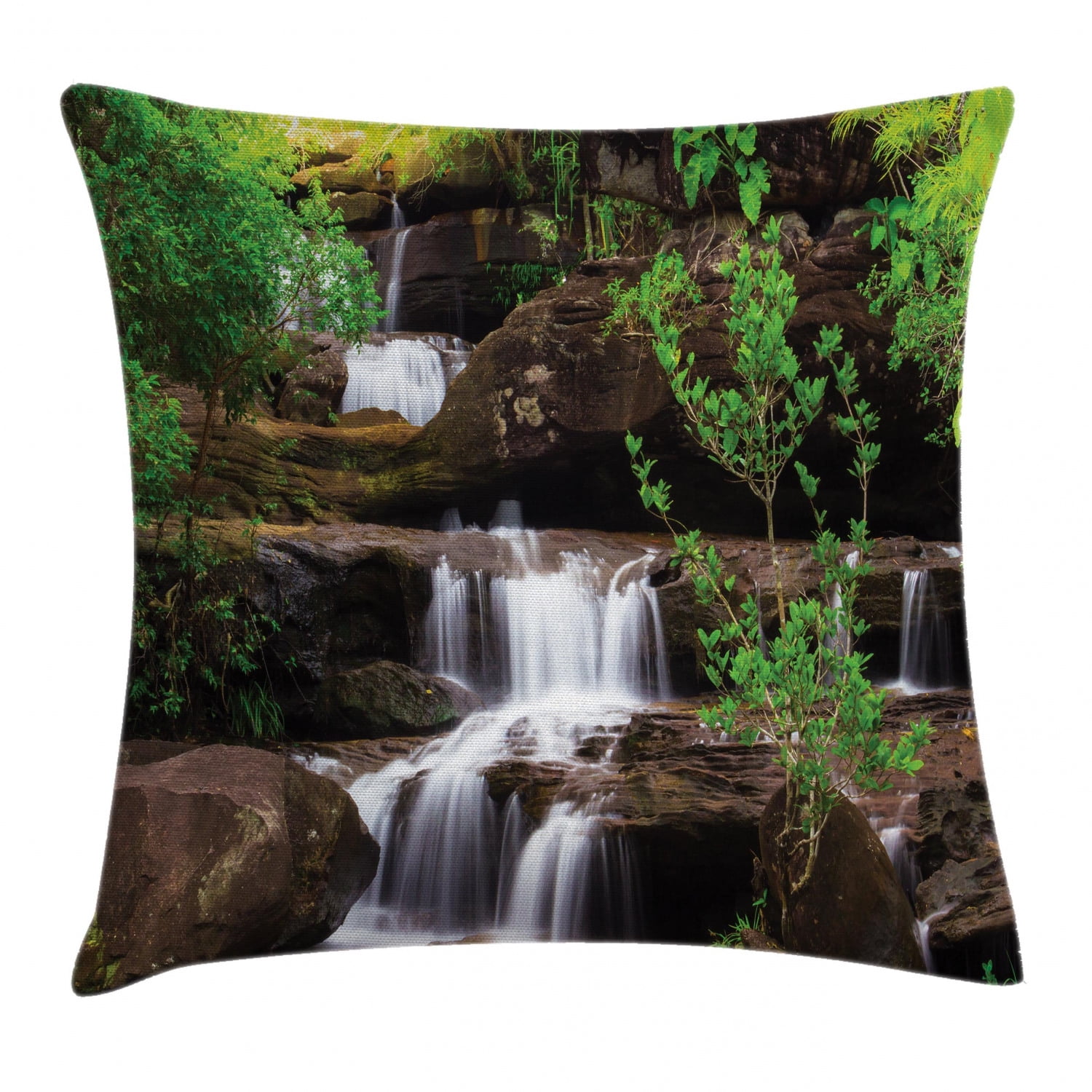 Waterfall Decor Throw Pillow Cushion Cover, Little Waterfalls Flow on ...