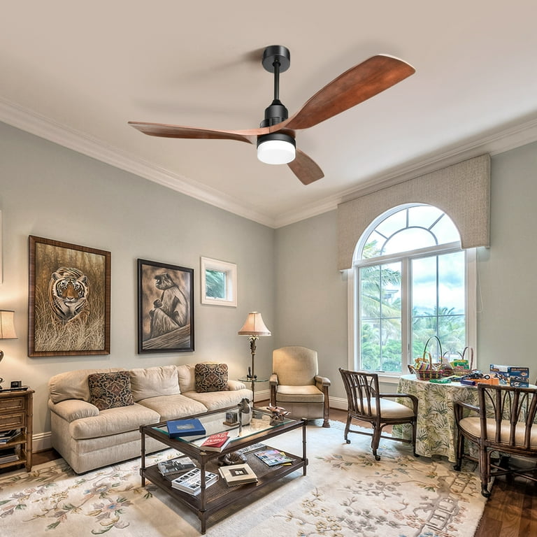 Wooden Ceiling Fan With Led Light | Shelly Lighting