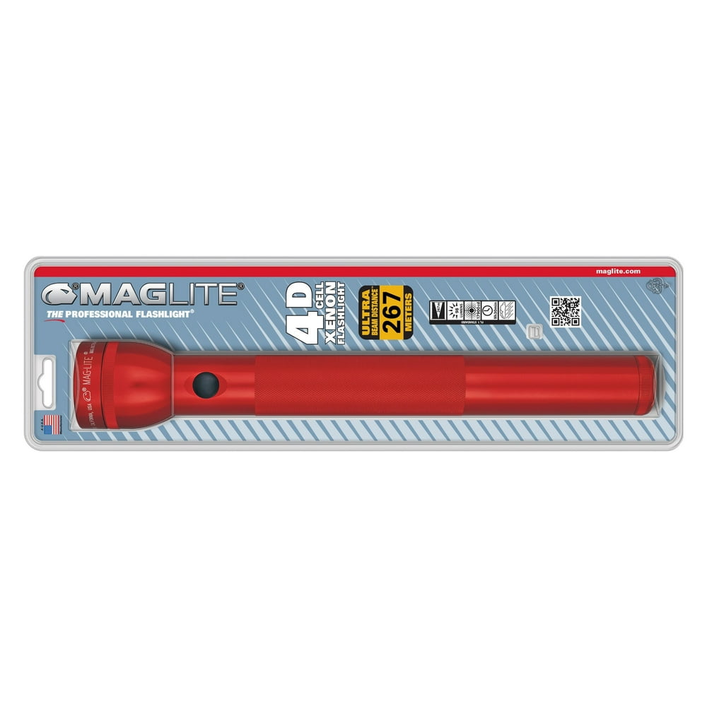 Maglite 102-256 - Professional 98 Lumens Red Incandescent Flashlight ...