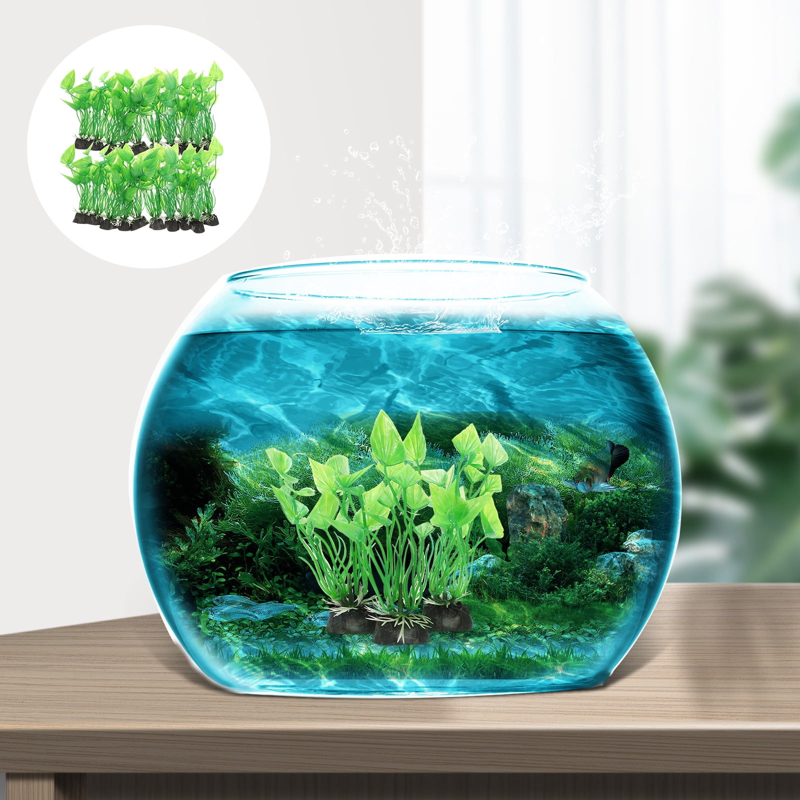 20Pcs Fish Tank Fake Plants Decorations Realistic Water Plants for Aquarium Decorative Underwater Plants Walmart