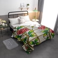 Red Roses Quilted Comforters Cooling Blanket Queen Size, Vines Lines ...