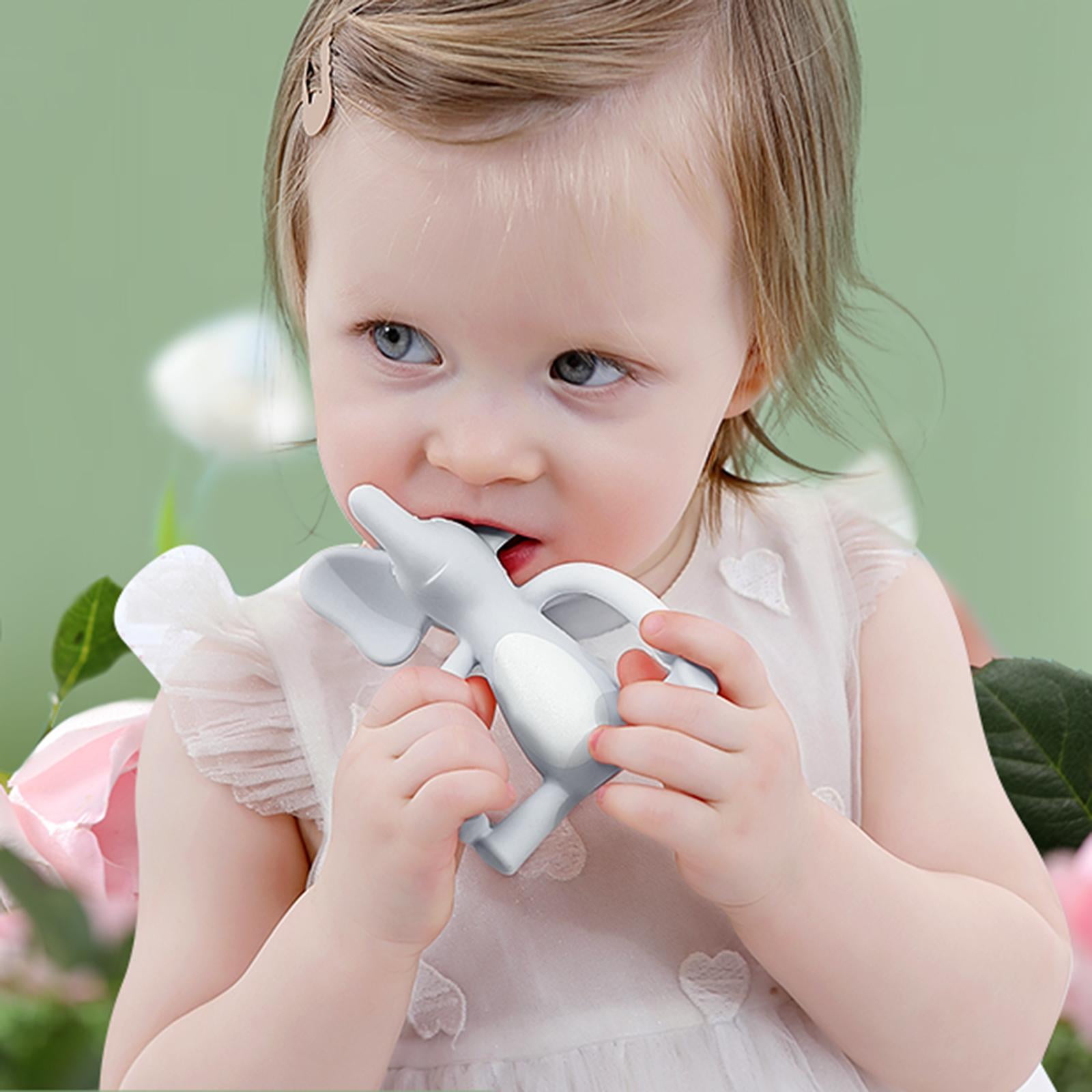 Baby Elephant Teething Toy Chewable Sensory Toy Pacifier Soft ...